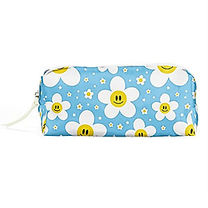 Bag Pen Case Pouch Box Organizer for Teen Girls Boys School Students Men Women Waterproof Zipper Pouch for Office Supplies Makeup, Face Daisy Flower Decor