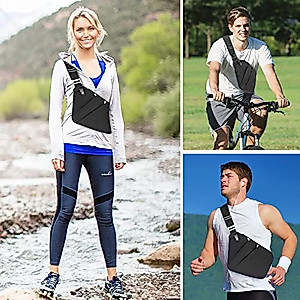 BIMHHUSE Sling Bag Light Thin Chest Shoulder Bag Casual Daypack Shoulder Crossbody Lightweight Anti Theft Outdoor Travel Hiking Bag (1.0 Black, Small)