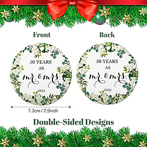 50 Year Anniversary Ornament 2023, 50th Anniversary Collectible Holiday Christmas Ornaments, 50 Years as Mr and Mrs Wedding Anniversary for Parents,Couple, Christmas Tree Ornaments 2023
