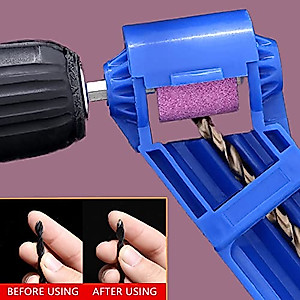 Joyangy 2Pcs Drill Bit Sharpener Diamond Drill Sharpening Bits Tool for Iron Drill Polishing Drill Grinder Grinding Tool Set with 4 Millstone Portable Hand Tool
