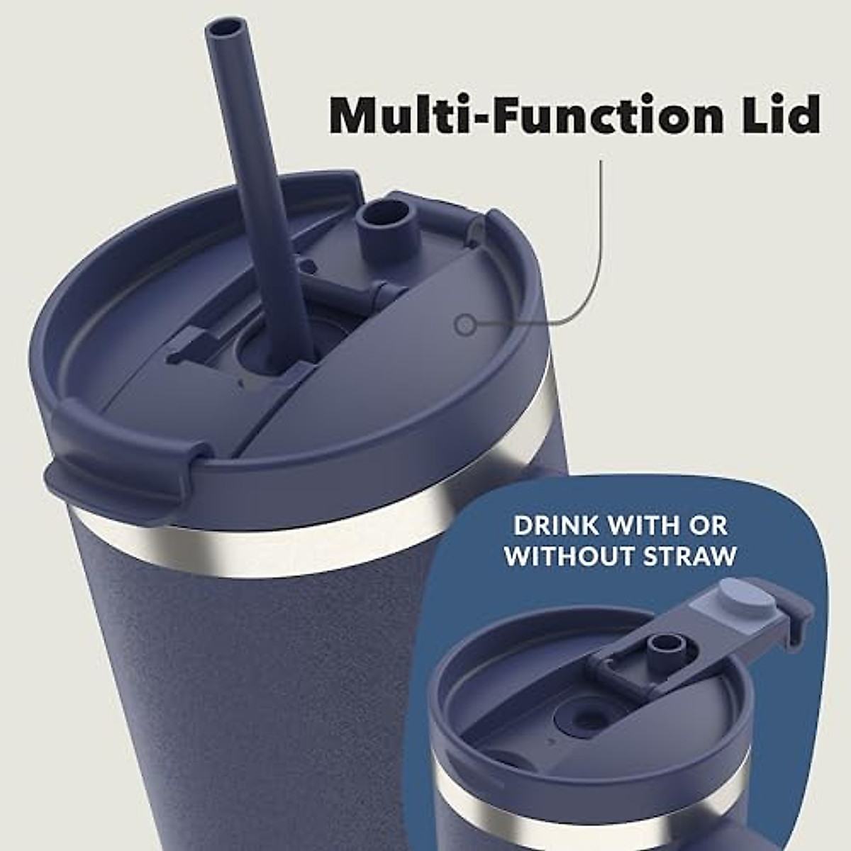 Contigo Streeterville Tumbler 1200 ml with Handle | Stainless Steel Vacuum Insulated Water Bottle with Straw and Lid | Cold for 29 Hours | Travel Mug | Thermal Flask | BPA Free