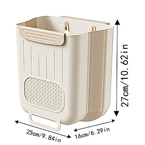 Wall Mounted Garbage Can - Foldable Wall Mount Trash Bin | Portable Garbage Bin Under Sink | Space-Saving Trash Container | Kitchen Garbage Can for Bathroom, Bedroom, Kitchen and Offices