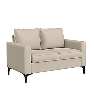 Hillsdale Alamay Modern Upholstered Loveseat Fabric Sofa, Oatmeal
