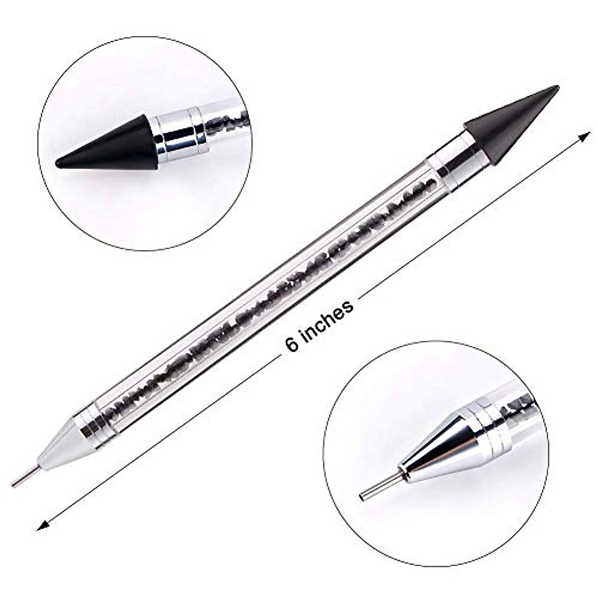 Amaoz Rhinestone Jewel Pickup Tool,Dual-ended Picker Dotting Pen Crystal Studs Wax Pen, Flat Back Gems Round Rhinestones for Nails Decoration Crafts Eye Makeup Clothes Shoes︱Mix SS4 6 10 12 16︱3500PCS