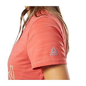 Reebok Womens Running Graphic T-Shirt, Orange, X-Small