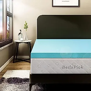 BedsPick 3 Inch Memory Foam Mattress Topper Full, Soft Double Bed Foam Topper, Gel Memory Foam Mattress Pad