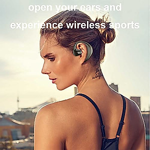 Open Ear Headphones, Bo-ne Conduction Headphone Bluetooth 5.3, True Wireless Bluetooth Earbuds with Earhooks, Ultralight Sports Earphones with Mic, Fit for Running