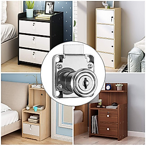 Tanice 4 Pack Furniture Lock Zinc Alloy Cam Security Lock Keyed Alike Cylinder Cupboard Drawer Lock with 8 Keys for Door Cabinet Mailbox Drawer Cupboard Household Office