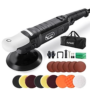 AUTIWOZ Car Buffer Polisher, 6-Inch Rotary Polisher for Car Detailing, 6 Variable Speeds 1000-3800 RPM, Rotary Buffer Kit for Car Detailing/Polishing/Waxing
