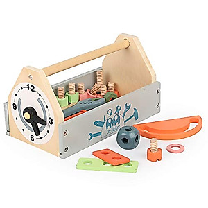 Wooden Tool Toy Toolbox Toddler Educational Construction Kids Toys Play Accessories Set Creative Gift for 3 Year Olds and Up Boys Girls