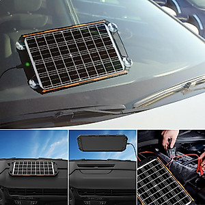 GROPOW 15W 12V Solar Battery Trickle Charger Maintainer, Built-in Smart MPPT Charge Controller, Waterproof 15 Watt 12 Volt Solar Panel Charging Kits for Car Auto Boat Marine RV Trailer Motorcycle, etc