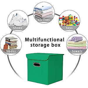 Yunkeeper Collapsible Storage Bins with Lids,Fabric Cube Storage Organizer With Handles,For Clothes Storage,Home, Nursery,Closet Office Basket,3 Pack,（Coffee