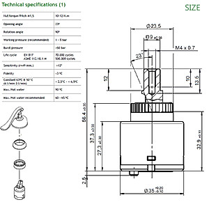 QLXAQLX SEDAL Diameter 35mm Ceramic Faucet Cartridge Replacement for Single Handle Kitchen Basin Shower Faucet Part,Ceramic Disc Single Handle Faucet Cartridge Replacement 1.38 / 35mm Diameter (1Pack)