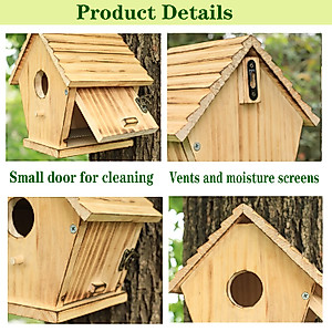STARSWR Bird House,Outdoor Bluebird House for Outside Clearance,Wooden Birdhouse Finch Cardinals Hanging Birdhouse Nesting Box for Wild Bird Viewing