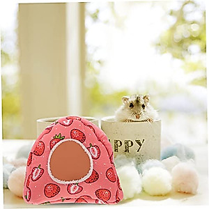BCOATH Plush Hamster House 1pc Hamster Hamster Stuffed Hamster Hamster Hut Guinea Pigs Hide- Out Warm Guinea Pigs Bed Cloth Hamster Bed Hamster House Cloth Pink Keep Warm
