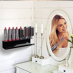 Storage Holder For Dyson Airwrap Curling Iron New Complete Acrylic Wall Mount Bracket Stand Storage Rack Tool For Home Bathroom Shelf Organizer, Two Installation Methods, Suitable For All Walls