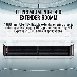 Thermaltake TT Premium PCI-E 4.0 High Speed Flexible Extender Riser Cable 600mm AC-059-CO1OTN-C1