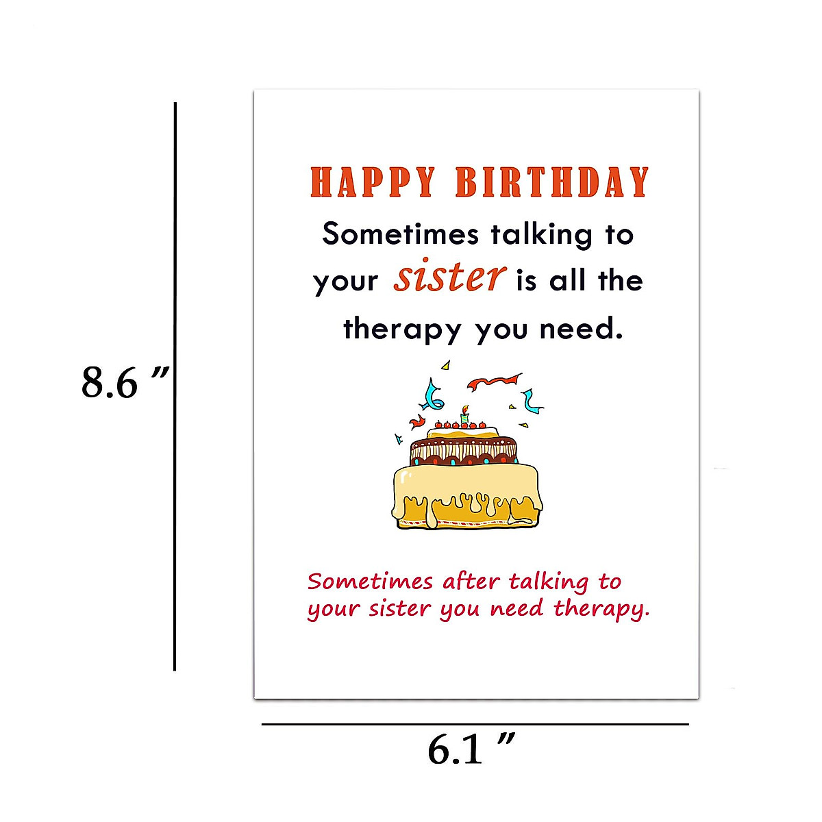 Dapofajo Sister Birthday Card, Happy Birthday Card to Sister, Funny Birthday Card for Sister, Hilarious Bday Card from Sister
