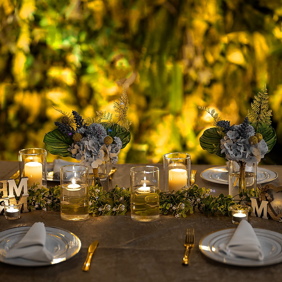 Hewory Glass Cylinder Vases Set of 6, Hurricane Candle Holders for Pillar or Floating Candles, Tall Clear Vase for Centerpieces, Round Vases for Wedding Anniversary Events Home Table Decor, 5.9in