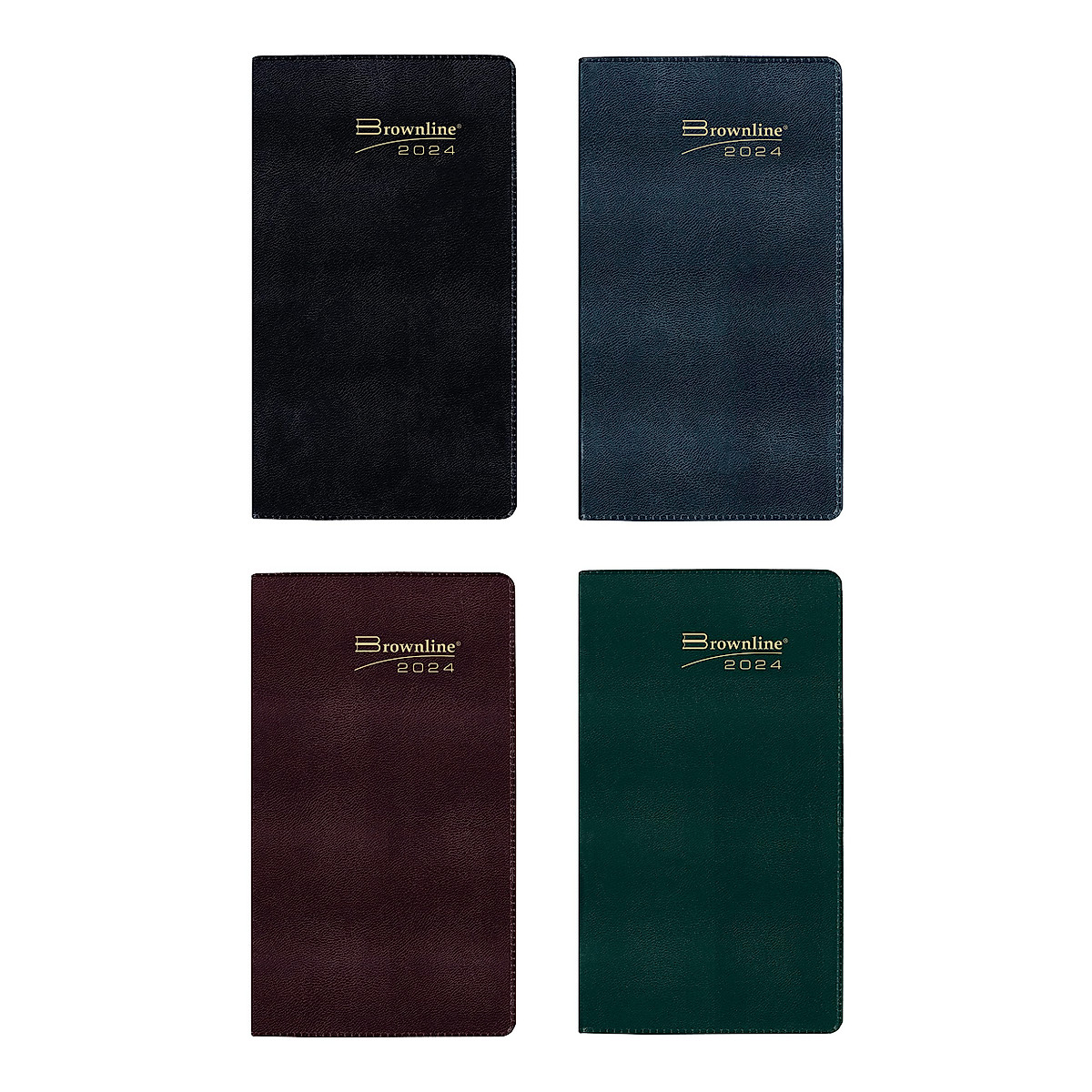 Brownline Essential Monthly Pocket Planner, 18 Months, July 2023 to December 2024, Stitched Binding, 6.5" x 3.5", Assorted Colors (CA12.AST-24)