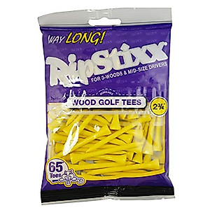 Pride Golf Tee 2-3/4" Way Long RIPSTIXX Golf Tee (65 Count), Yellow