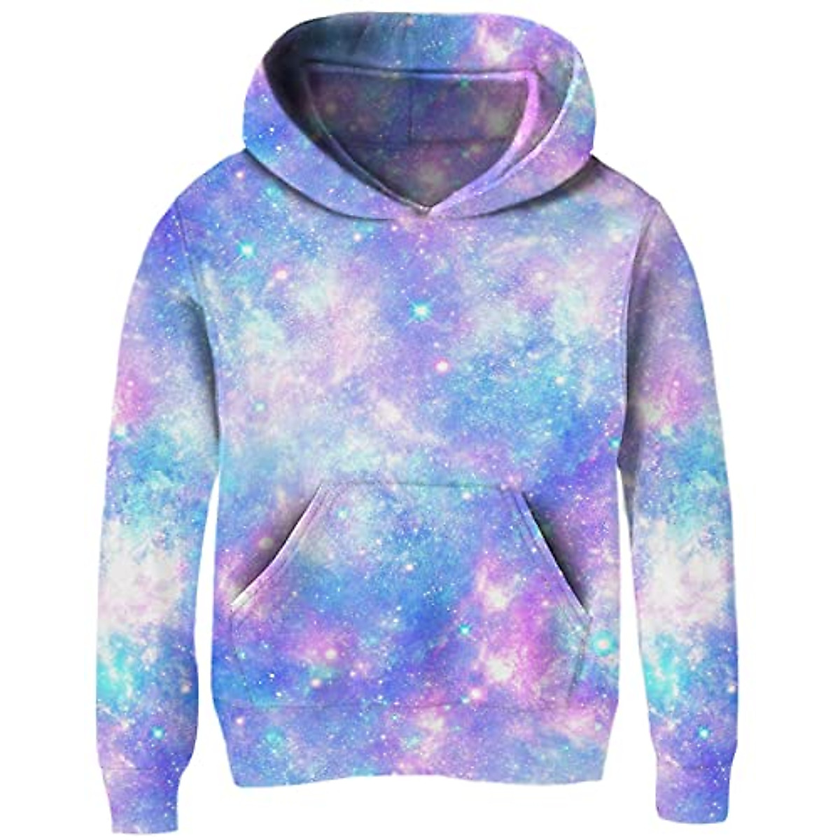 BFUSTYLE Girls Galaxy Hoodie 3D Pullover Hoodies Kids Long Sleeve Cool Blue Sweatshirt Size 7-8