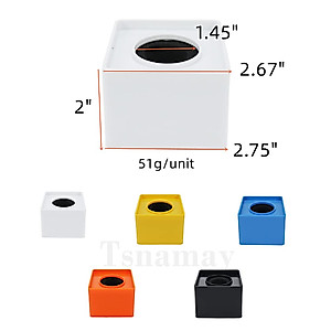 Tsnamay 2Pcs Square Cube Microphone Stand,ABS Interview Microphone Logo Mic Microphone Flag Station Logo,White