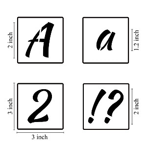 2 Inch Alphabet Letter Stencils for Painting - 70 Pack Letter and Number Stencil Templates with Signs for Painting on Wood, Reusable Numbers and Letters Stencils for Chalkboard Wood Signs & Wall Art