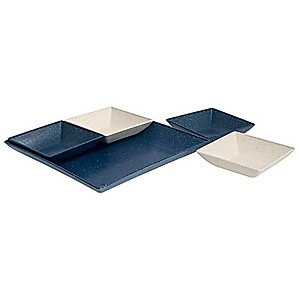 EVO Sustainable Goods Five Piece Serving and Snack Set, Blue