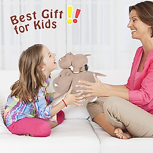 B-CREATOR Hippo Stuffed Animals Zoo - (Small, Gray) Soft Hippopotamus Plush Toys Gifts for Baby Boys and Girls
