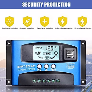 EpRec MPPT 100A 12V/24V Auto Focus Tracking Solar Panel Charge Controller Regulator with Dual USB Port,LCD Display, New Mppt Technical