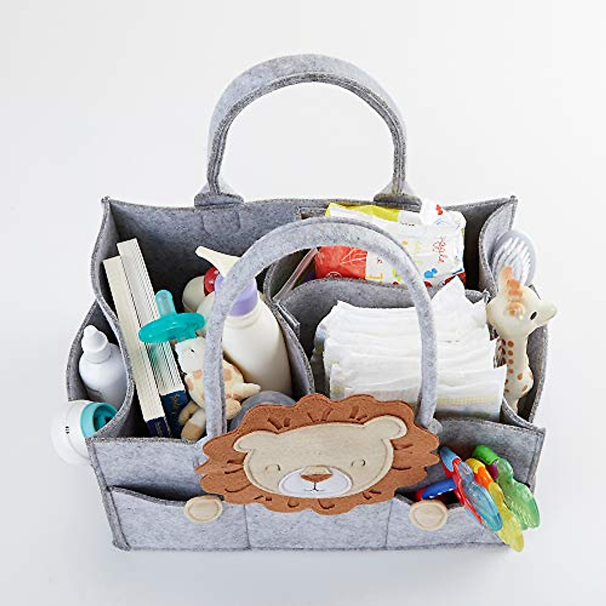 Baby Aspen Lion Diaper Caddy Changing Table Organizer, Orange, One Size