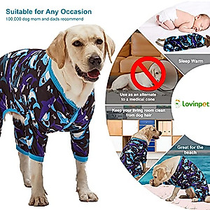 LovinPet Large XXL Dog Clothes - Pet Anxiety Relief, Anti-Shedding Dog Pajamas, Lightweight Stretchy Fabric, Whale Hello There White Print, Large Dog Pjs, Pitbull Clothes All Season /2XL