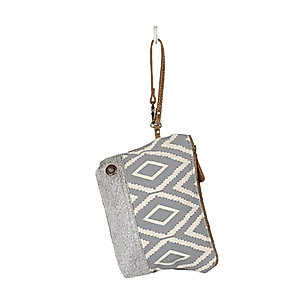 Myra Bag Blaze Upcycled Canvas & Leather Wristlet Pouch Bag S-1330