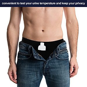 Jiuguva 13 Pcs Urine Test Complete Kit Includes 1 Lining Pocket Boxer Briefs 2 Portable Empty Urine Temperature Bottle 10 Adhesive Temperature Strips Urine Tester for Lab Testing (X-Large)