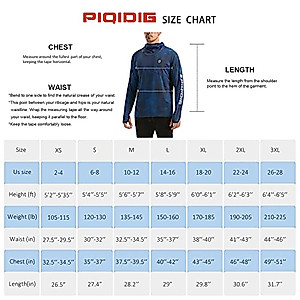 PIQIDIG Men's Sun Protection Hoodie Shirts UPF 50+ Long Sleeve Rash Guard Performance Athletic Running Hiking T-Shirt Blue camo M
