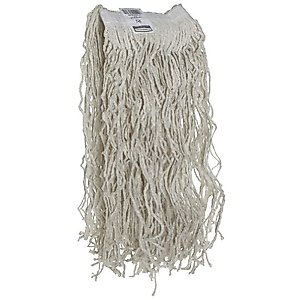 Rubbermaid Commercial Economy Cut-End Cotton Wet Mop Head, 1-inch Headband, 24-ounce, White, Heavy Duty Wet Mop for Floor Cleaning Office/School/Stadium/Bathroom