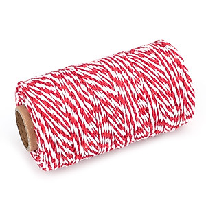 Red White Gift Twine String Holiday Twine 328 Feet Cotton Bakers Twine Crafts Christmas Twine Durable Packing String