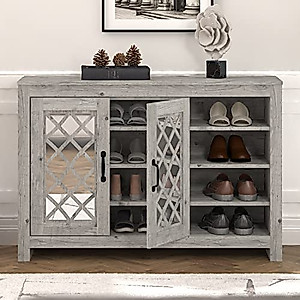 Galano Millicent 16 Pair Shoe Cabinet 2 Door Shelves Modern Rack Standing Cabinet Storage Doors Organizer