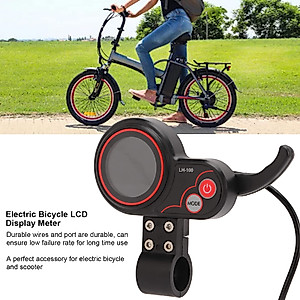 Natudeco E-Bike LCD Screen ABS Electric Bicycle LCD Display Meter with 5P Connector 24V 36V 48V 60V Control Waterproof Panel for 22.2mm Electric Scooter