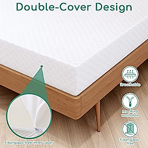 Airdown Twin Mattress, 8 Inch Memory Foam Mattress with Breathable Fabric Cover, Medium Feel Green Tea Gel Foam Bed Mattress for Kids, Twin Mattress in A Box, CertiPUR-US Certified