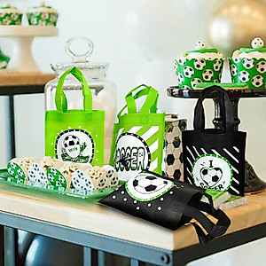 BANBALLON 20 PCS Soccer Party Favor Bags Soccer Gift Bags Treat Gift Bags for Kids Soccer Birthday Party Sports Theme Party Baby Shower World Cup Goodie Bags Supplies (Soccer)