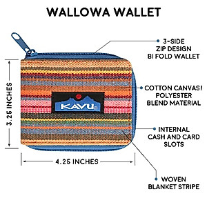 KAVU Wallowa Wallet Bifold Woven Cotton Wallet - Aloha Stripe