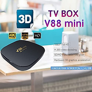 GIUIN 1 Set TV Box Android 12 Allwinner H3 Core 2.4G WiFi 8K Set Top Box 8GB+128GB Media Player US Plug
