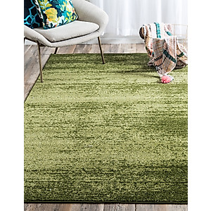 Unique Loom Del Mar Collection Area Rug - Lucille (6' 1" x 9' Rectangle, Green/ Hunter Green)