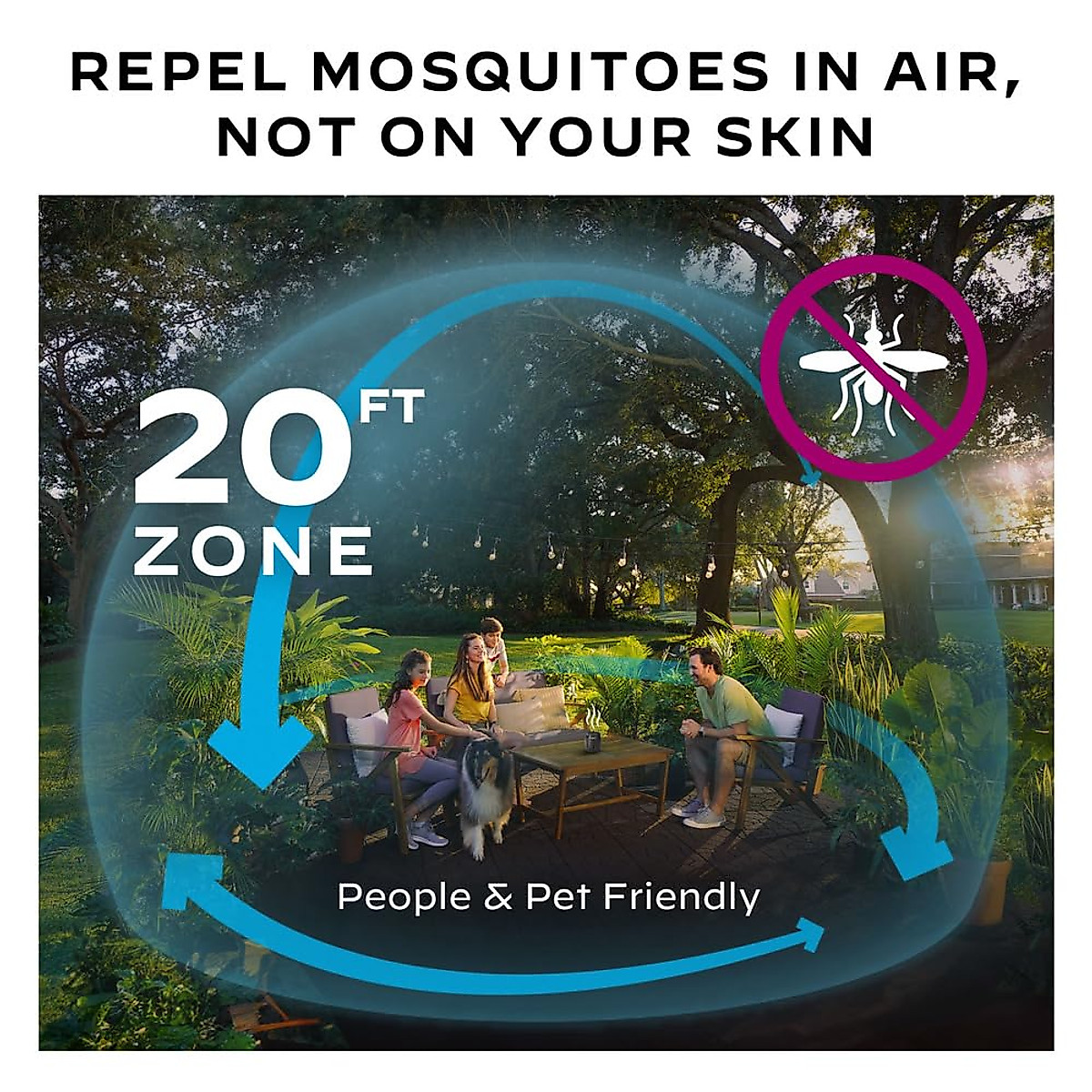 Thermacell Patio Shield Mosquito Repellent E-Series Rechargeable Repeller; 20’ Mosquito Protection Zone; Includes 12-Hr Repellent Refill; No Flame or Scent; Bug Spray and Bug Zapper Alternative