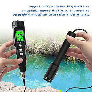 Dissolved Oxygen Meter with ATC,0-40.00 mg/L Measurement Range,Dissolved Oxygen Test Kit for Pond Aquarium Aquaculture and Water Fish Tank,DO Meter with Electrode Filling Fluid.