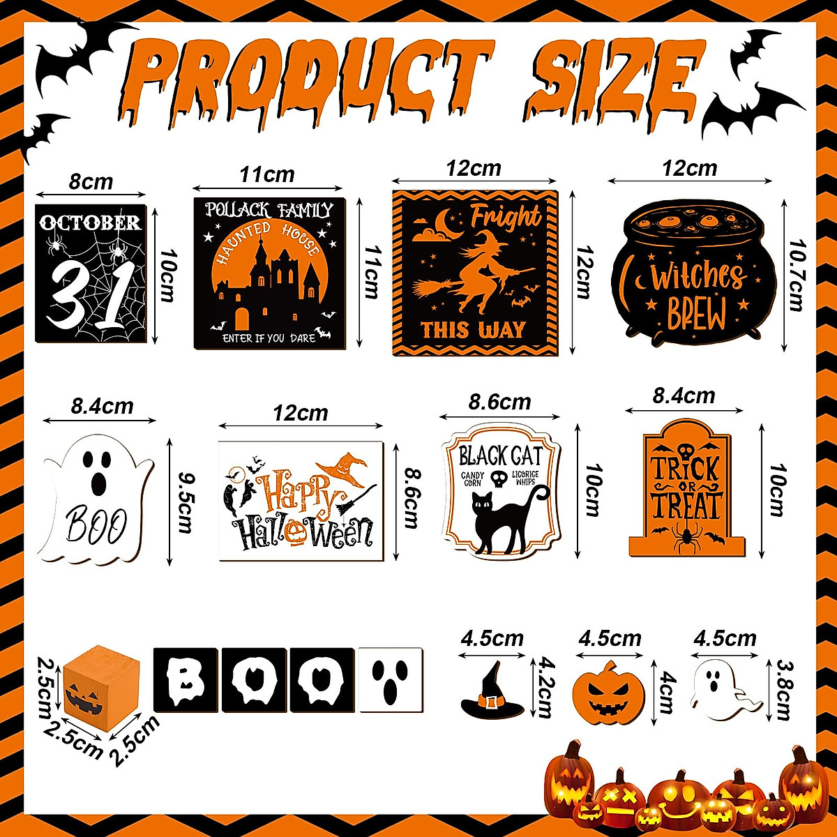 19 Pcs Halloween Tiered Tray Decorations Set Halloween Farmhouse Tray Decoration Boo Happy Halloween Wooden Signs Rustic Tiered Tray Decor Items for Home Table Kitchen Party