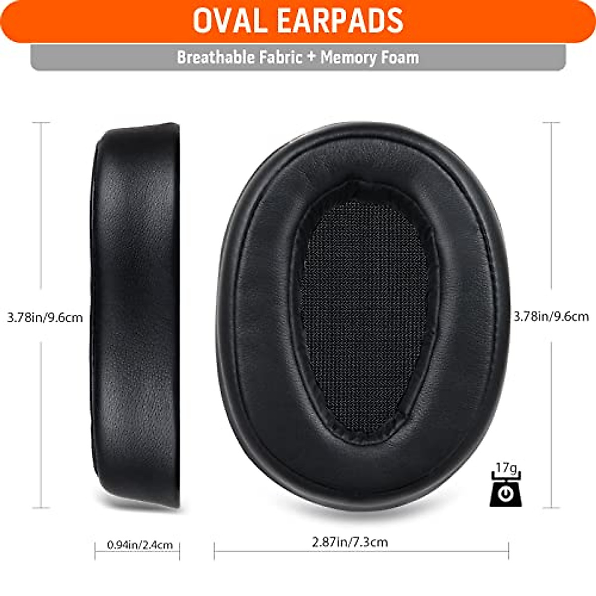 Replacement Ear Pads for Sony WH-H900N Headphones, Earpads Cushions for Sony WH900N MDR-100ABN Headset, Softer Protein Leather, Superior Noise Isolation, Soft and Comfortable Memory Foam (Black)