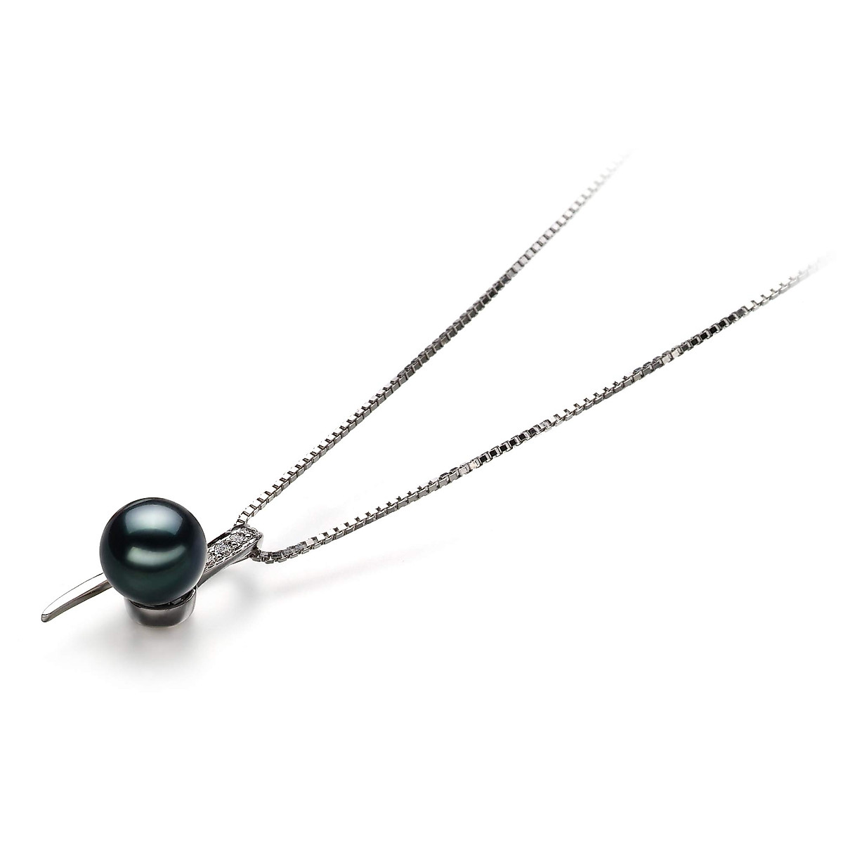 Destina Black 7-8mm AA Quality Japanese Akoya 925 Sterling Silver Cultured Pearl Pendant For Women